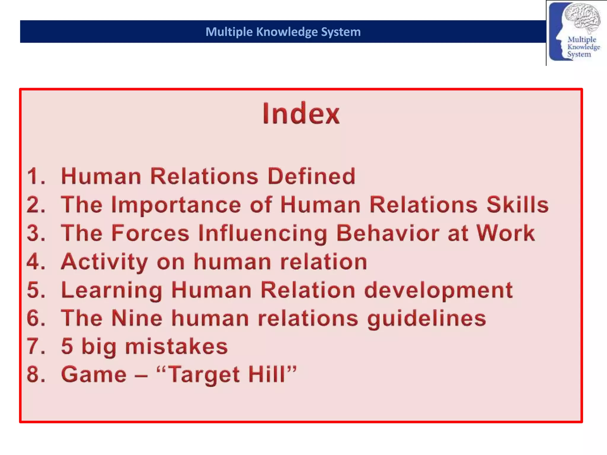 Corporate Training - Human relationship Training | PPT