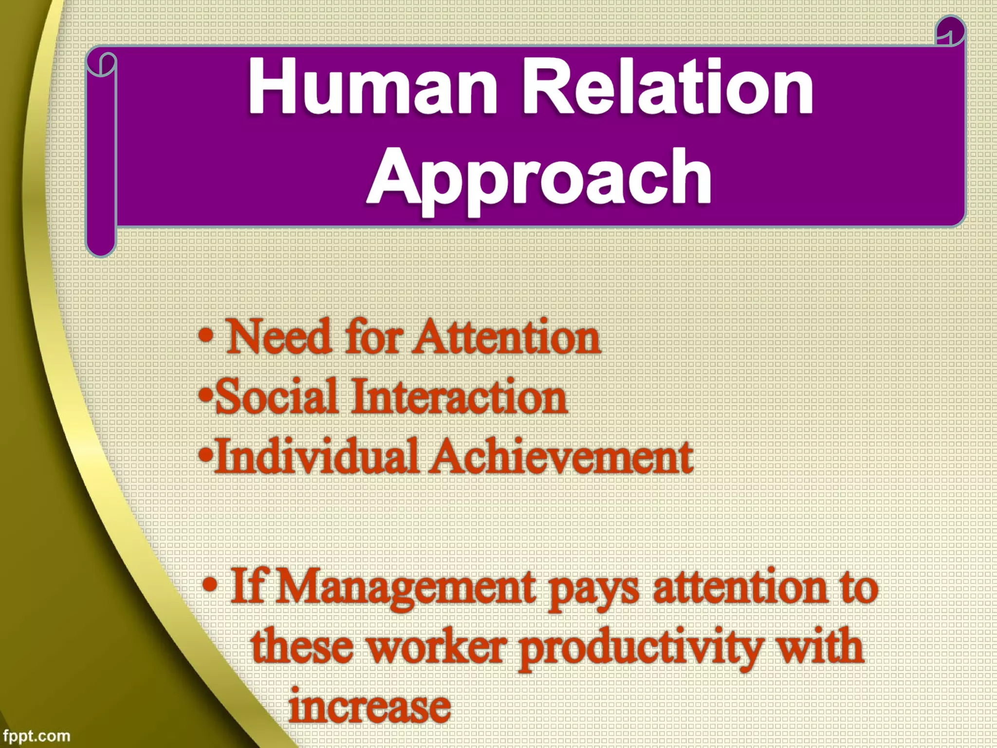 Human Relationship Approach | PPT