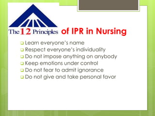 Human relations in nursing.drjma | PPT