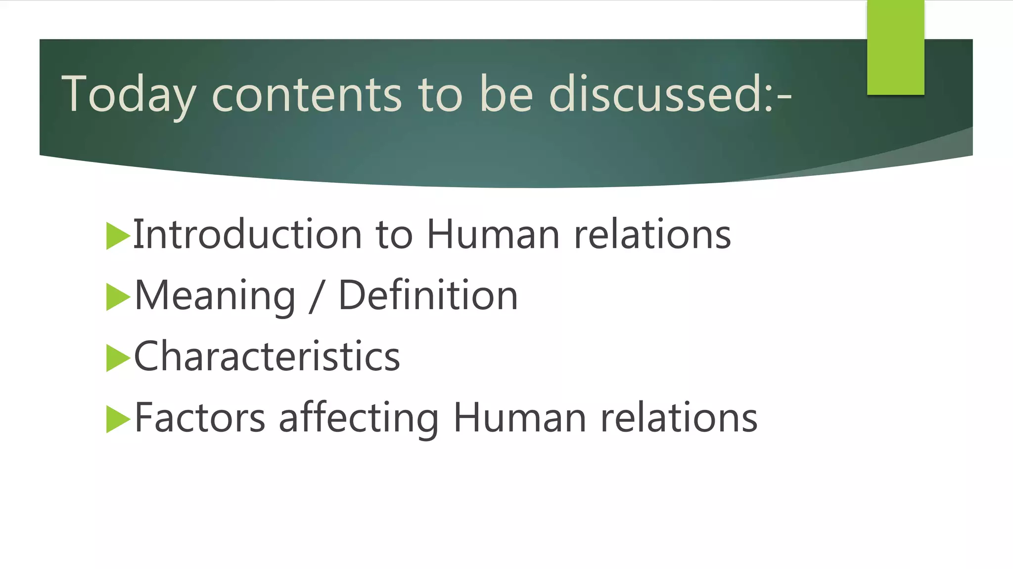 Human relations meaning, factors affecting | PPT
