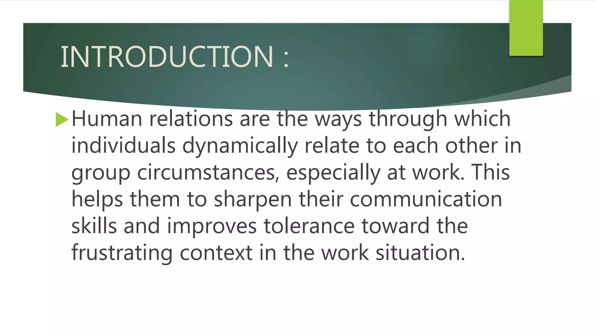 Human relations meaning, factors affecting | PPTX