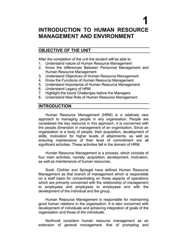 Human res. management m. com - i | PDF