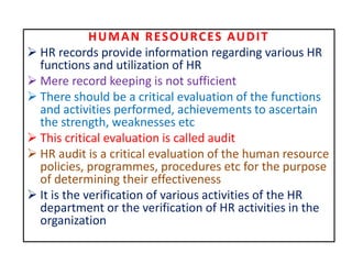 Human resource audit | PPTX