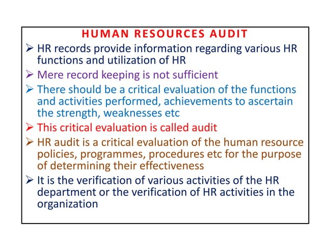 Human resource audit | PPTX | Resume Writing and Advice | Job Search