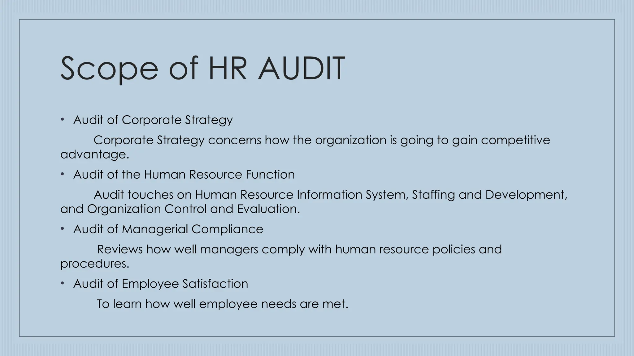 human RESOURCE AUDIT need, objectives ppt | PPT