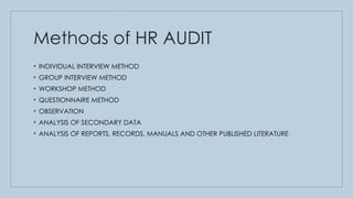 human RESOURCE AUDIT need, objectives ppt | PPTX