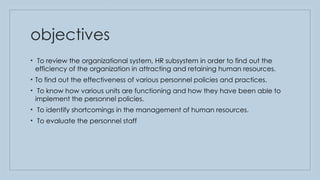 human RESOURCE AUDIT need, objectives ppt | PPTX