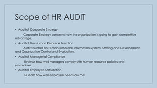 human RESOURCE AUDIT need, objectives ppt | PPTX
