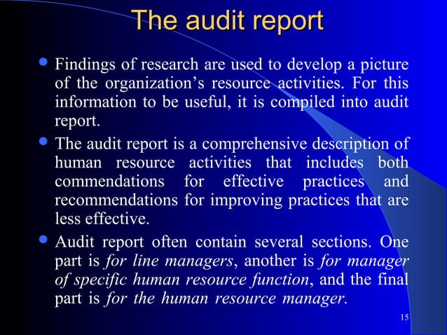 Human resource audits | PPT