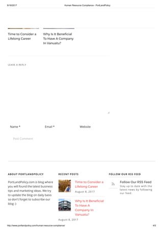 Human resource compliance port landpolicy