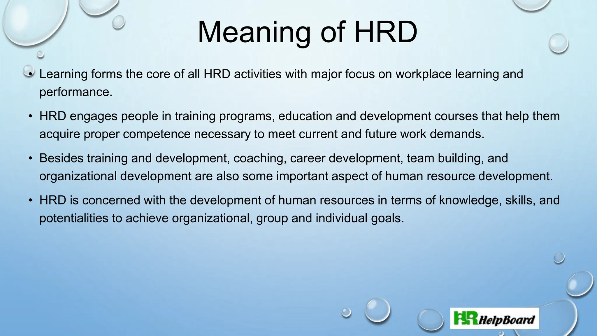 Human Resource Development, HRD Meaning, HRD | PPTX