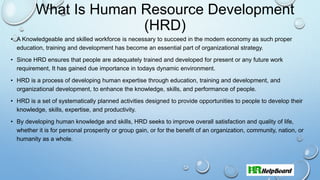 Human Resource Development, HRD Meaning, HRD | PPTX