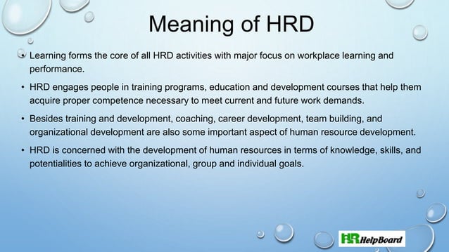 Human Resource Development, HRD Meaning, HRD | PPTX