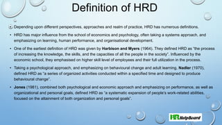 Human Resource Development, HRD Meaning, HRD | PPTX
