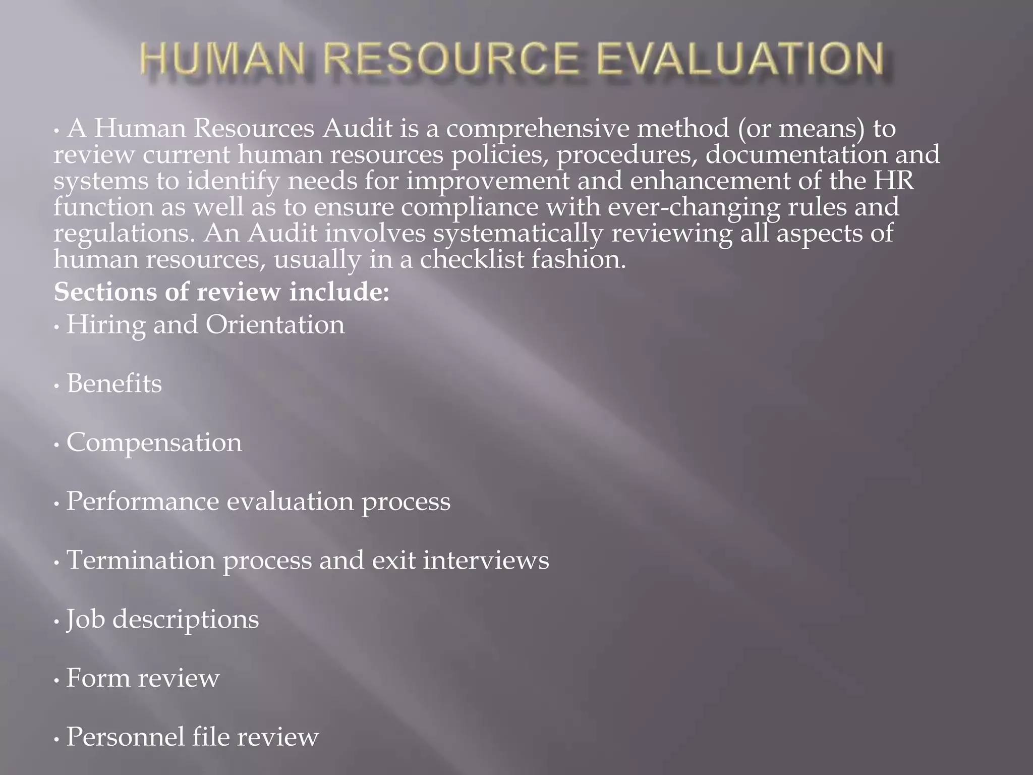 Human resource evaluation | PPTX