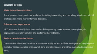 THE HUMAN RESOURCE INFORMATION SYSTEM -HRIS | PPTX