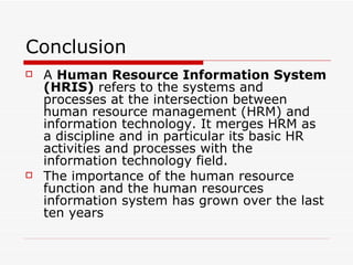 Human resource information systems | PPT