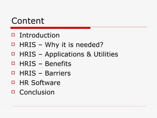 Human resource information systems | PPT