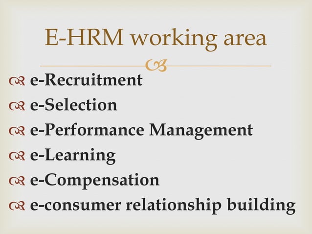 e-Human resource management | PPTX | Internet | Computing