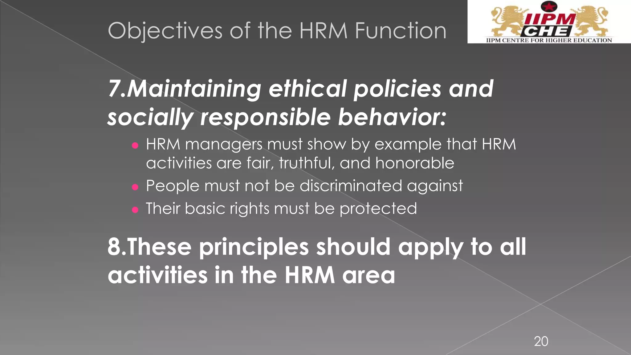 Human Resource Management and its Objectives | PPTX