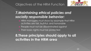 Human Resource Management and its Objectives | PPTX