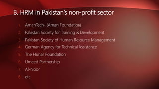 Human resource management in Pakistan | PPTX