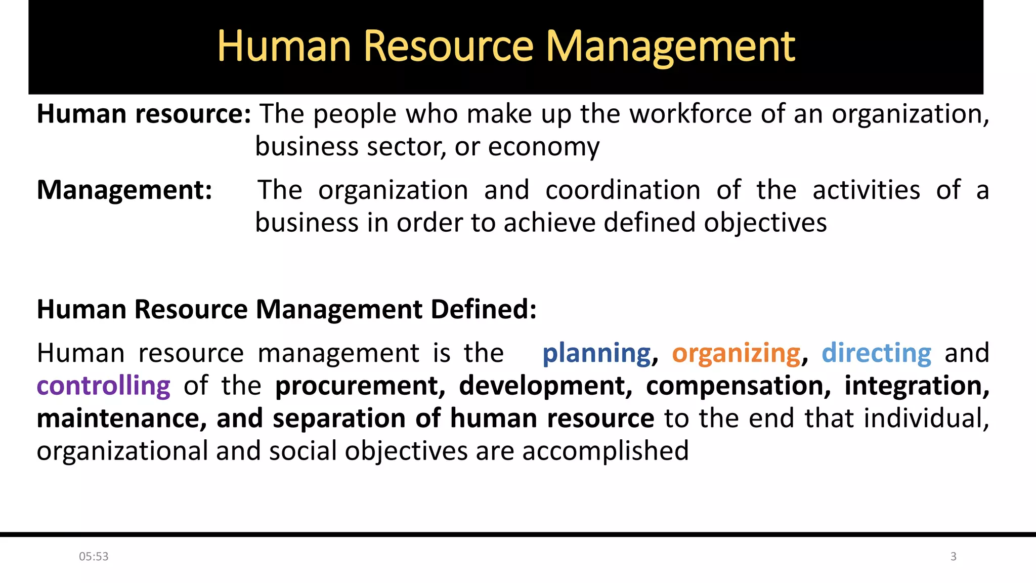 Introduction to Human Resource Management | PPTX