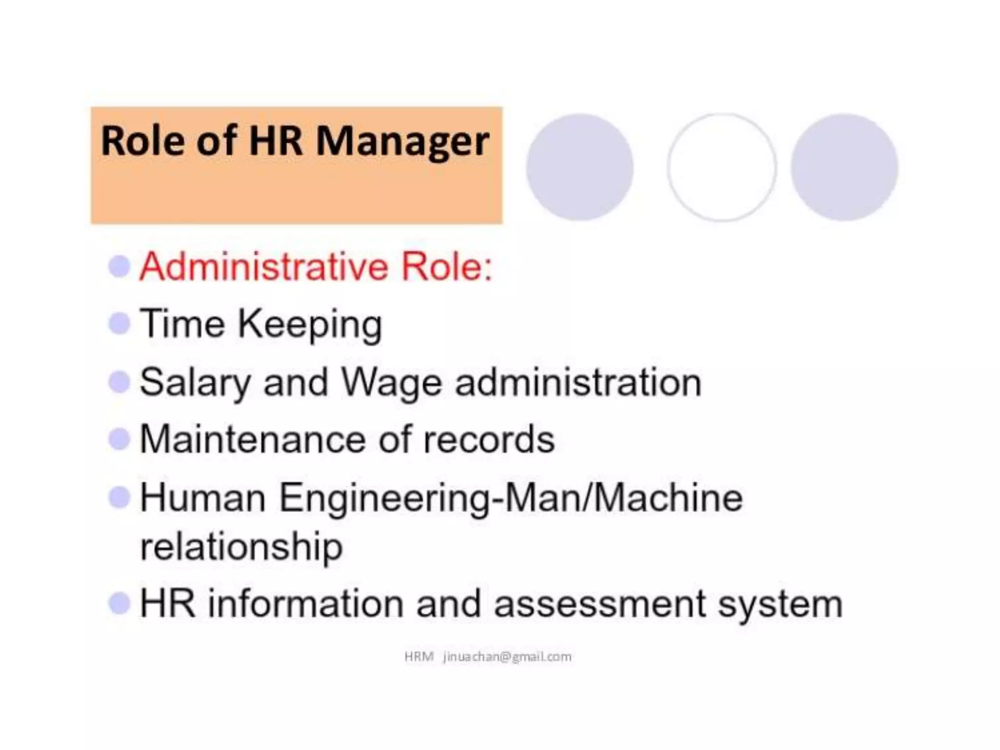 Roles and Responsibilities of Human Resource Manager | PPTX
