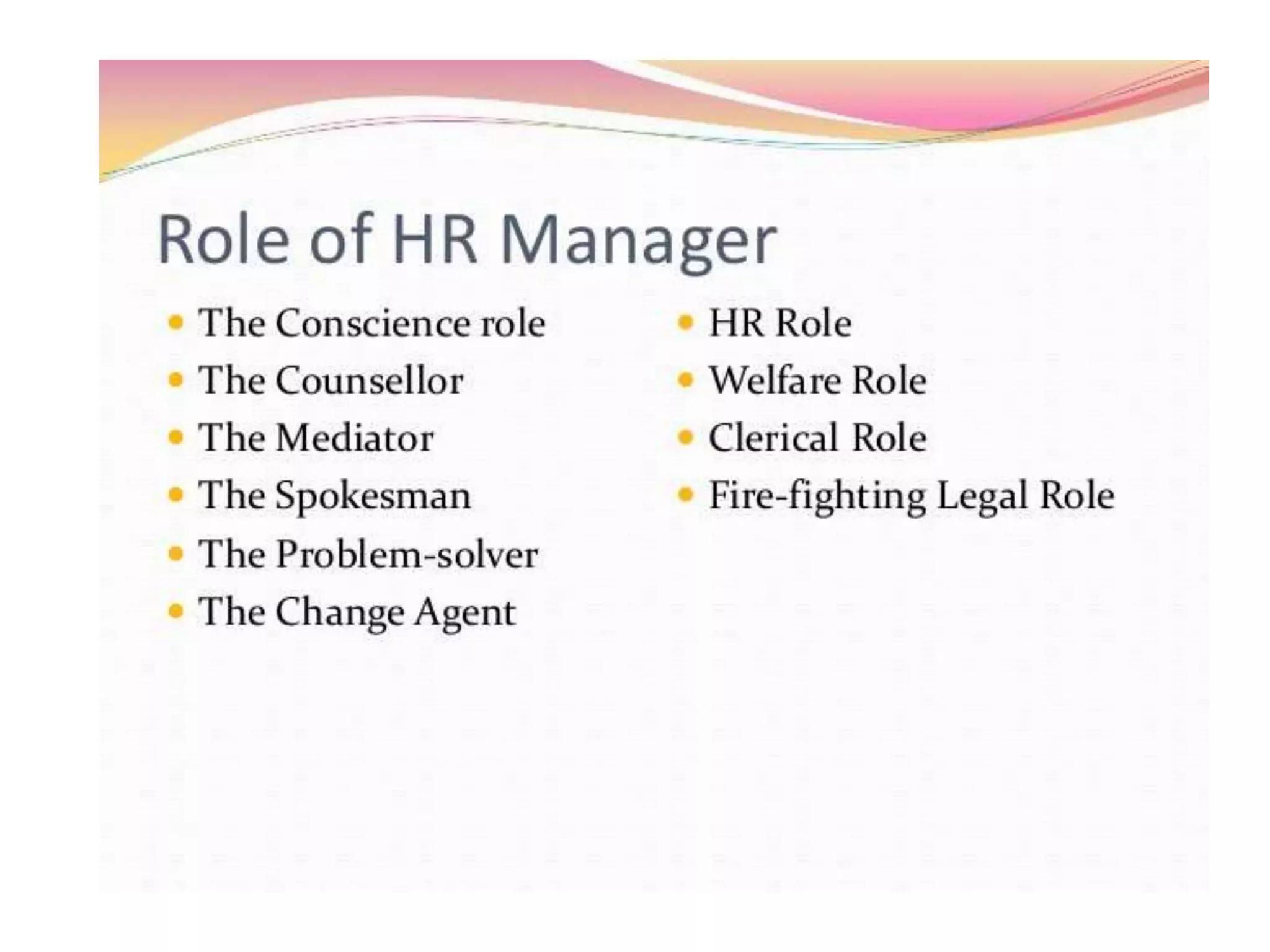 Roles and Responsibilities of Human Resource Manager | PPTX