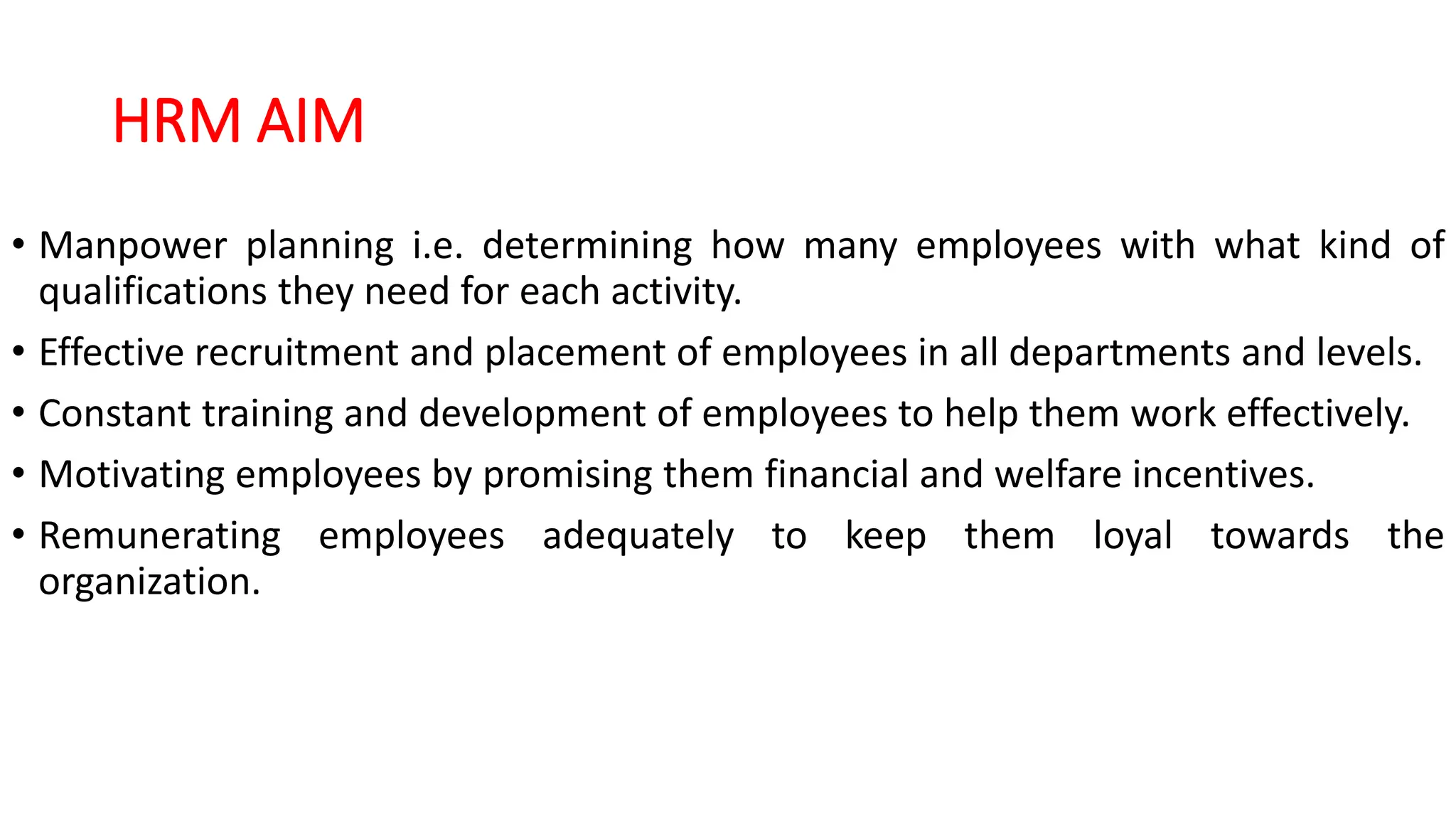 HUMAN RESOURCE MANAGEMENT ,DEFINITION, CONCEPTS ,AIM & OBJECTIVES,SCOPE ...