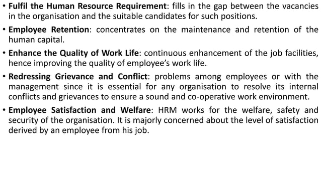 HUMAN RESOURCE MANAGEMENT ,DEFINITION, CONCEPTS ,AIM & OBJECTIVES,SCOPE ...