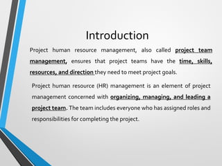 Human Resource Management In Construction Management | PDF