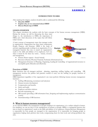 Human resource management_-_mgt501_handouts | PDF