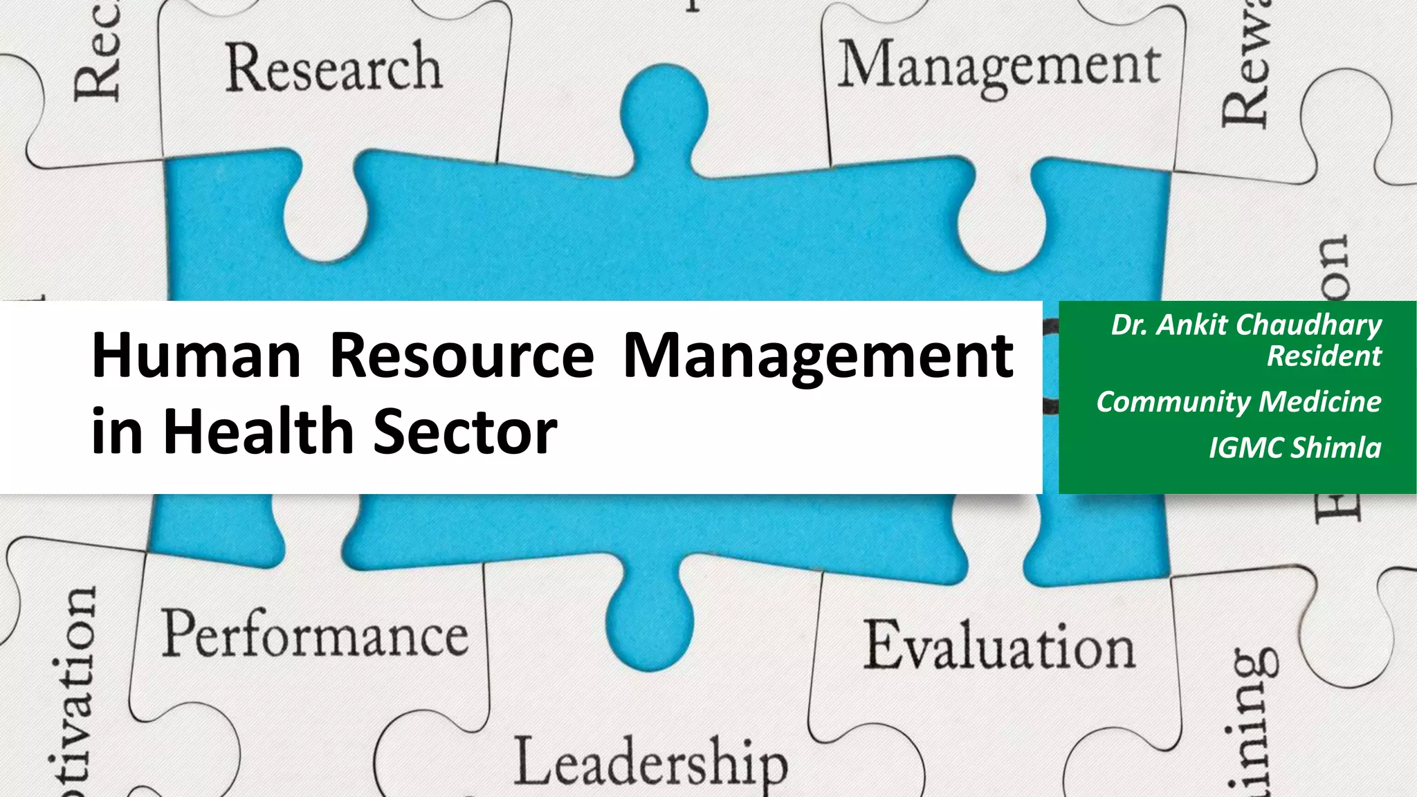 Human Resource Management in Health Sector | PPTX