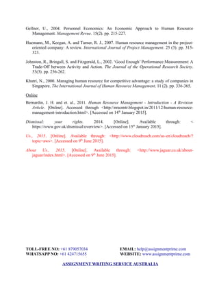 Human Resource Management Assignment Sample - Assignment Prime | PDF
