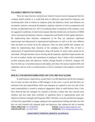 Human Resource Management Assignment Sample - Assignment Prime | PDF