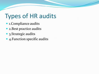Human resource management audits | PPTX