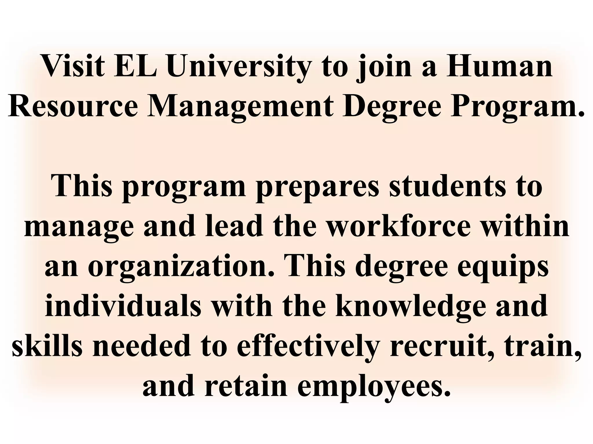 Human Resource Management Degree Program | PPTX | Human Resources | Business
