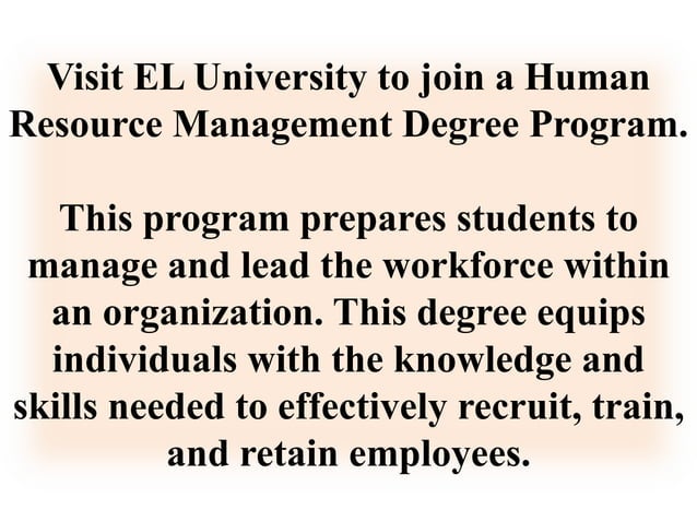 Human Resource Management Degree Program | PPTX | Human Resources ...