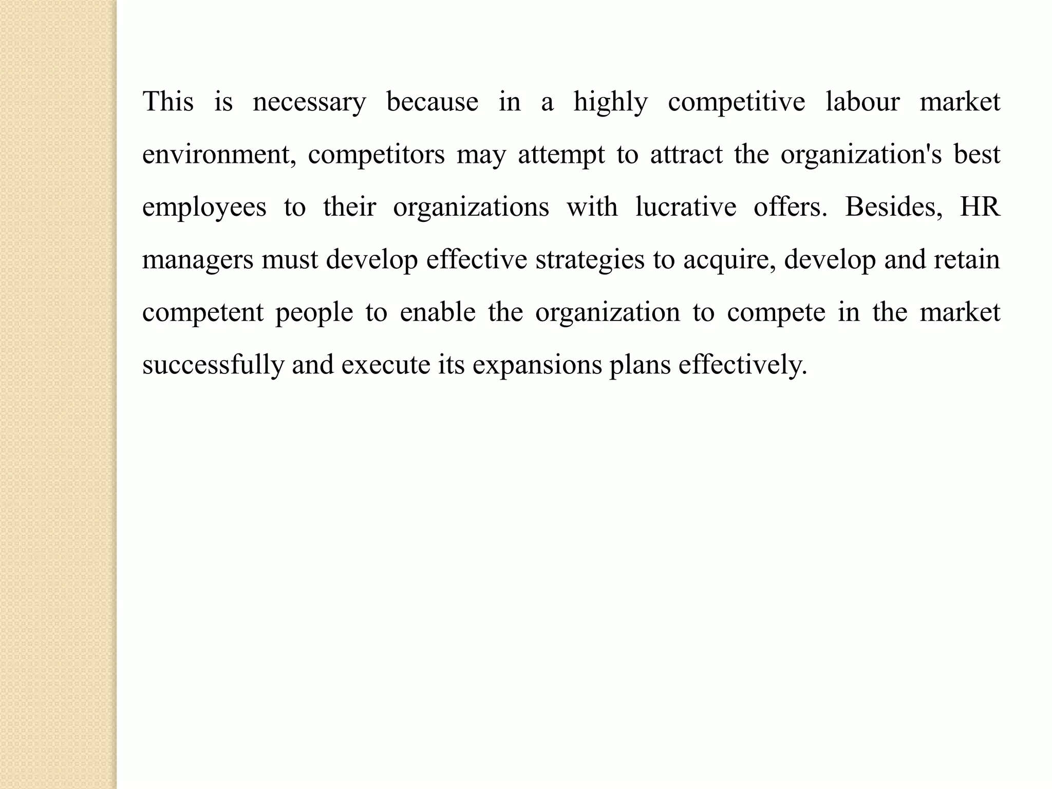 HUMAN RESOURCE MANAGEMENT EXTERNAL AND INTERNAL ENVIRONMENT | PPTX