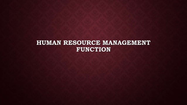 Human resource management function | PPT