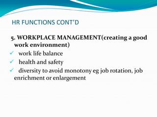 HUMAN RESOURCE MANAGEMENT FUNCTION | PPT