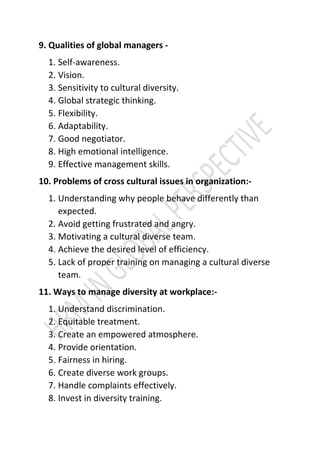 Human resource management in global perspective TYBMS | PDF