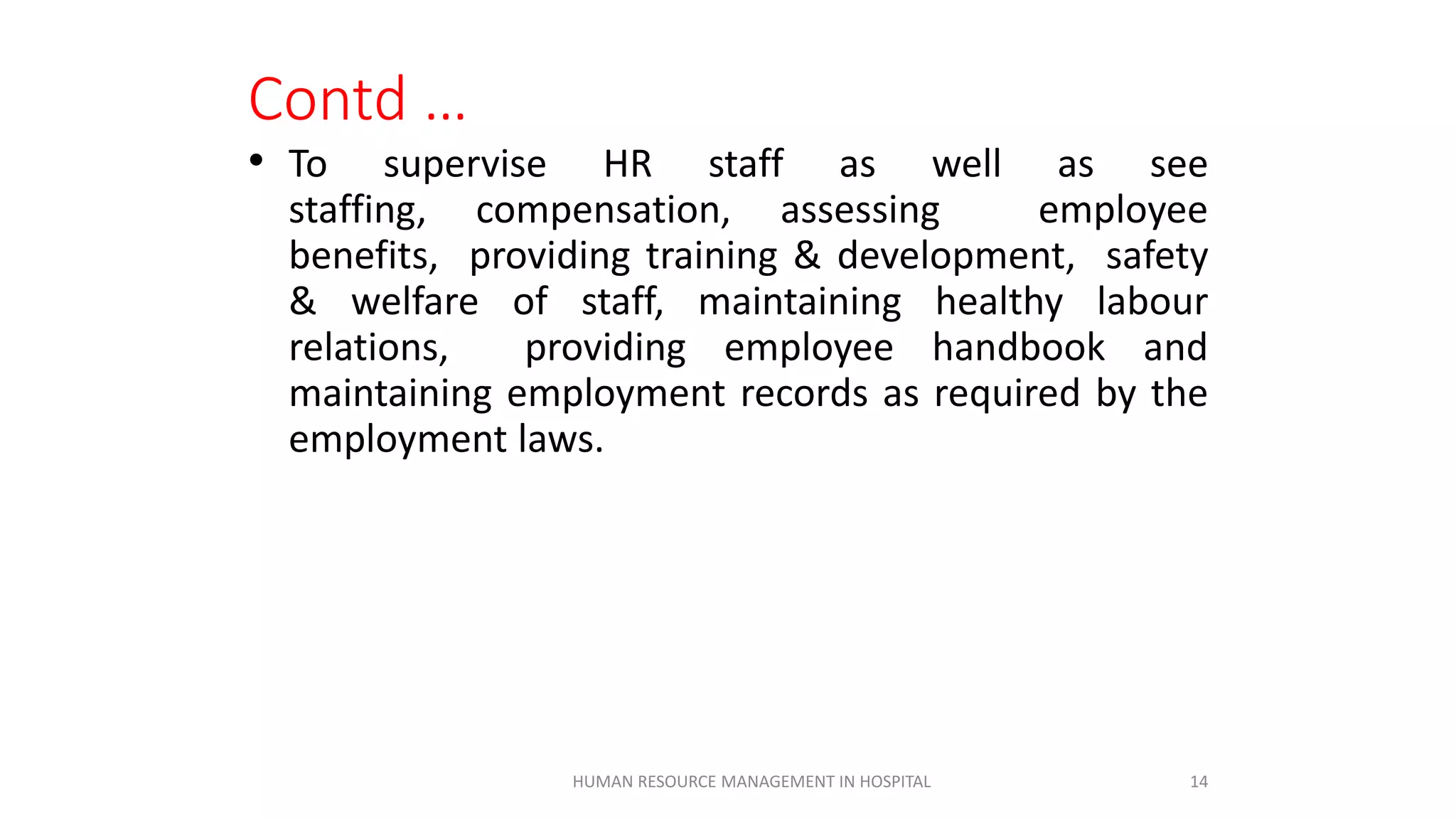 Human resource management in hospital | PPTX