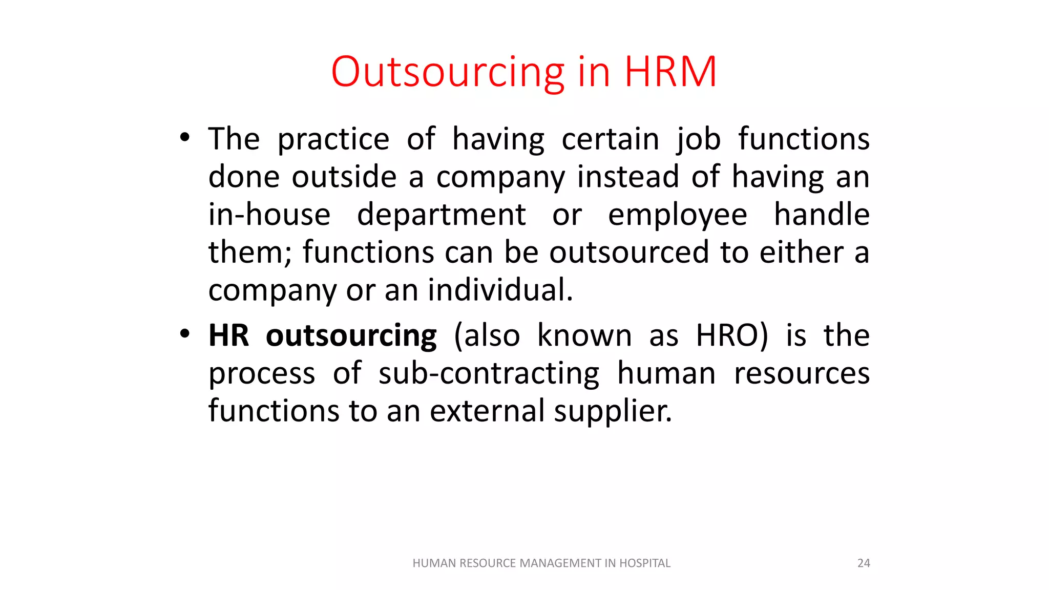 Human resource management in hospital | PPTX