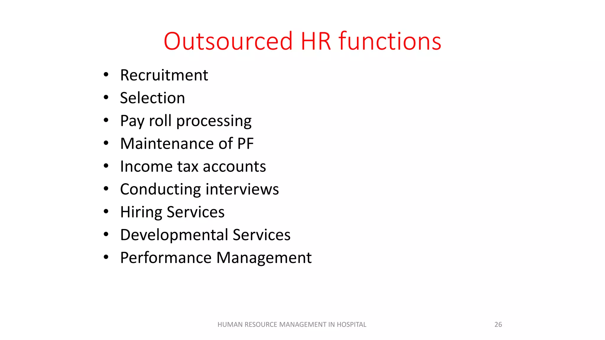 Human resource management in hospital | PPTX