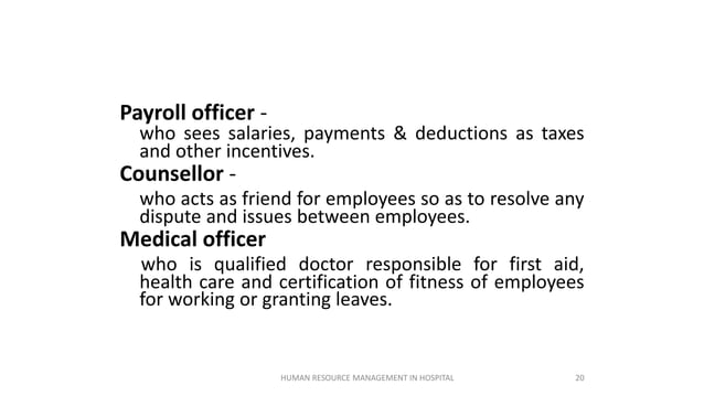 Human resource management in hospital | PPTX | Human Resources | Business