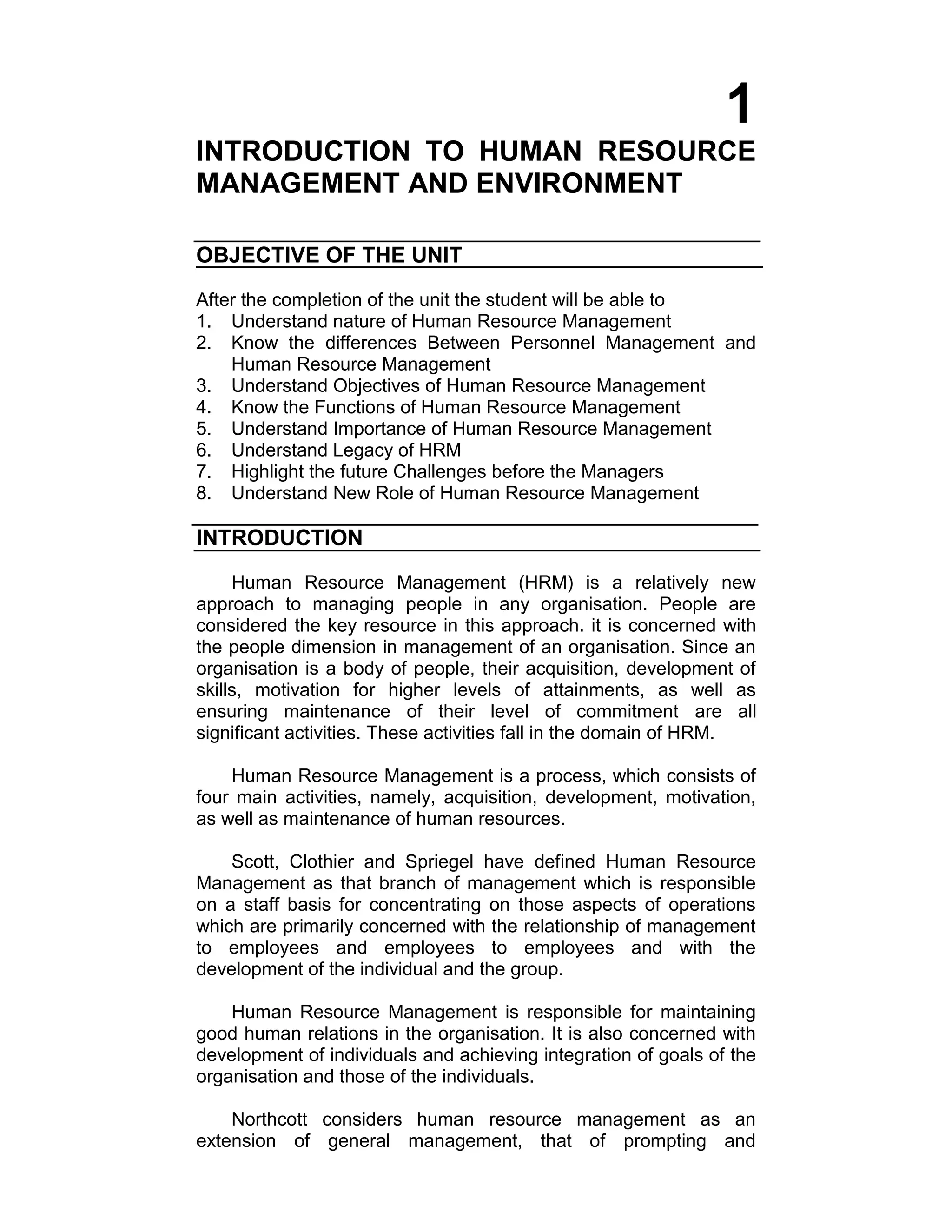 Human resource management notes | PDF