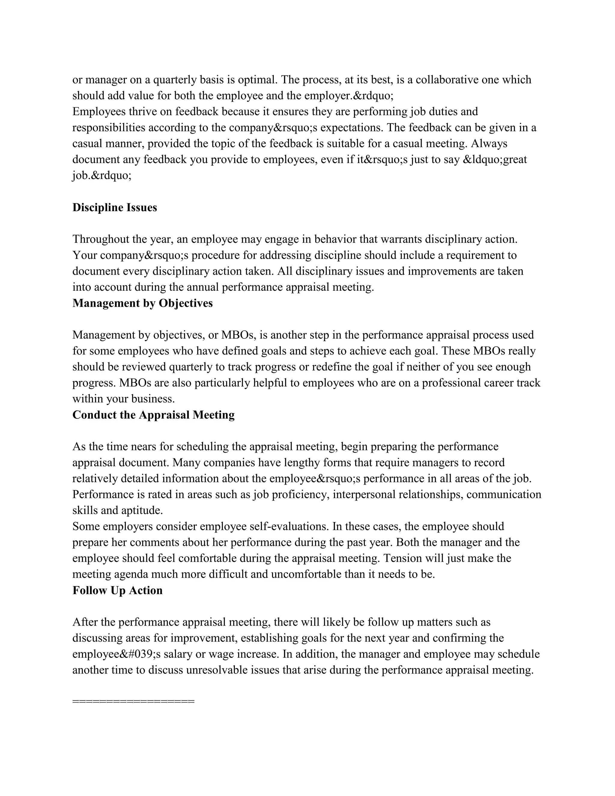 Human resource management performance appraisal | PDF