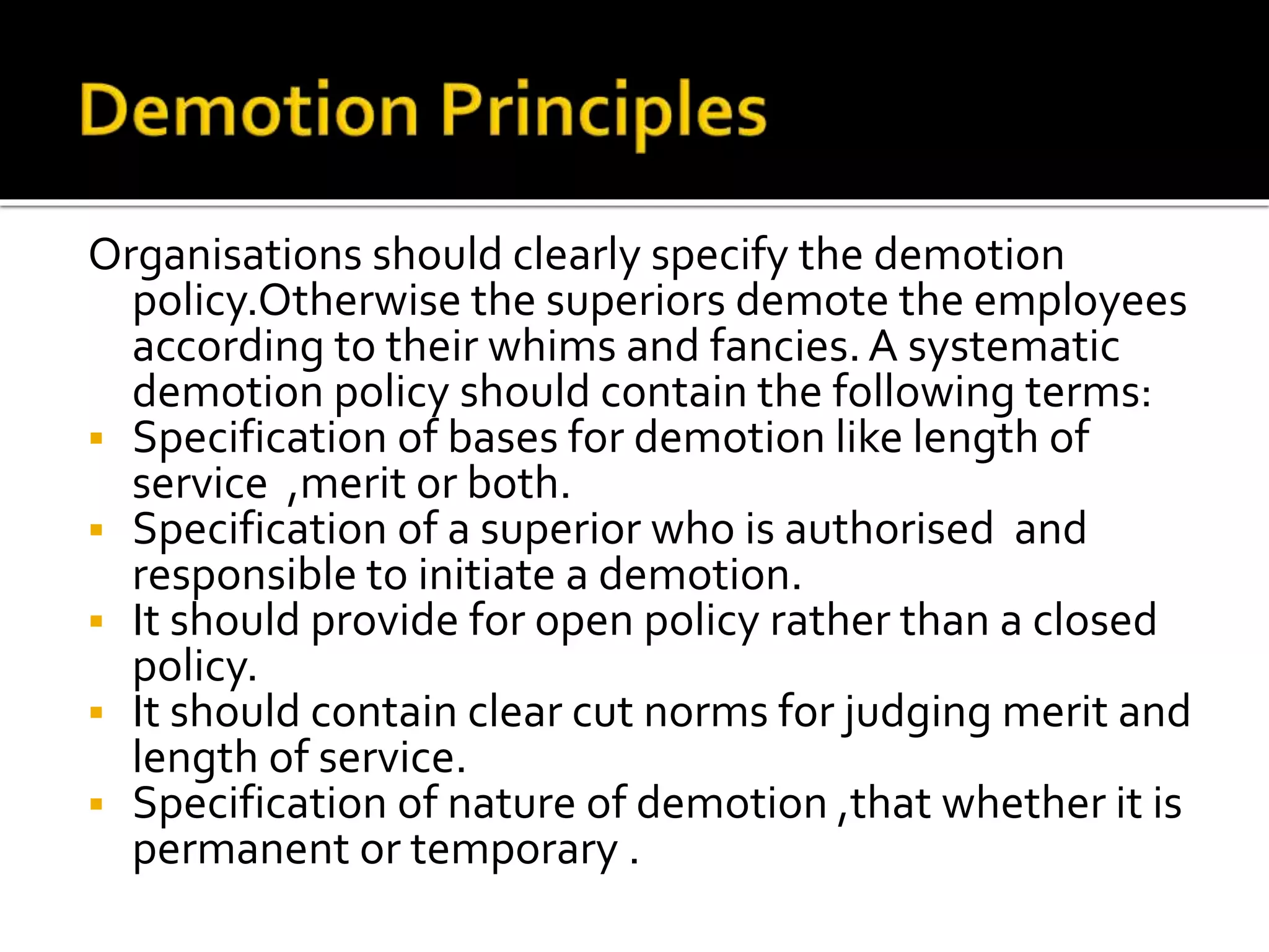 Concept of Promotion and Demotion | PPTX